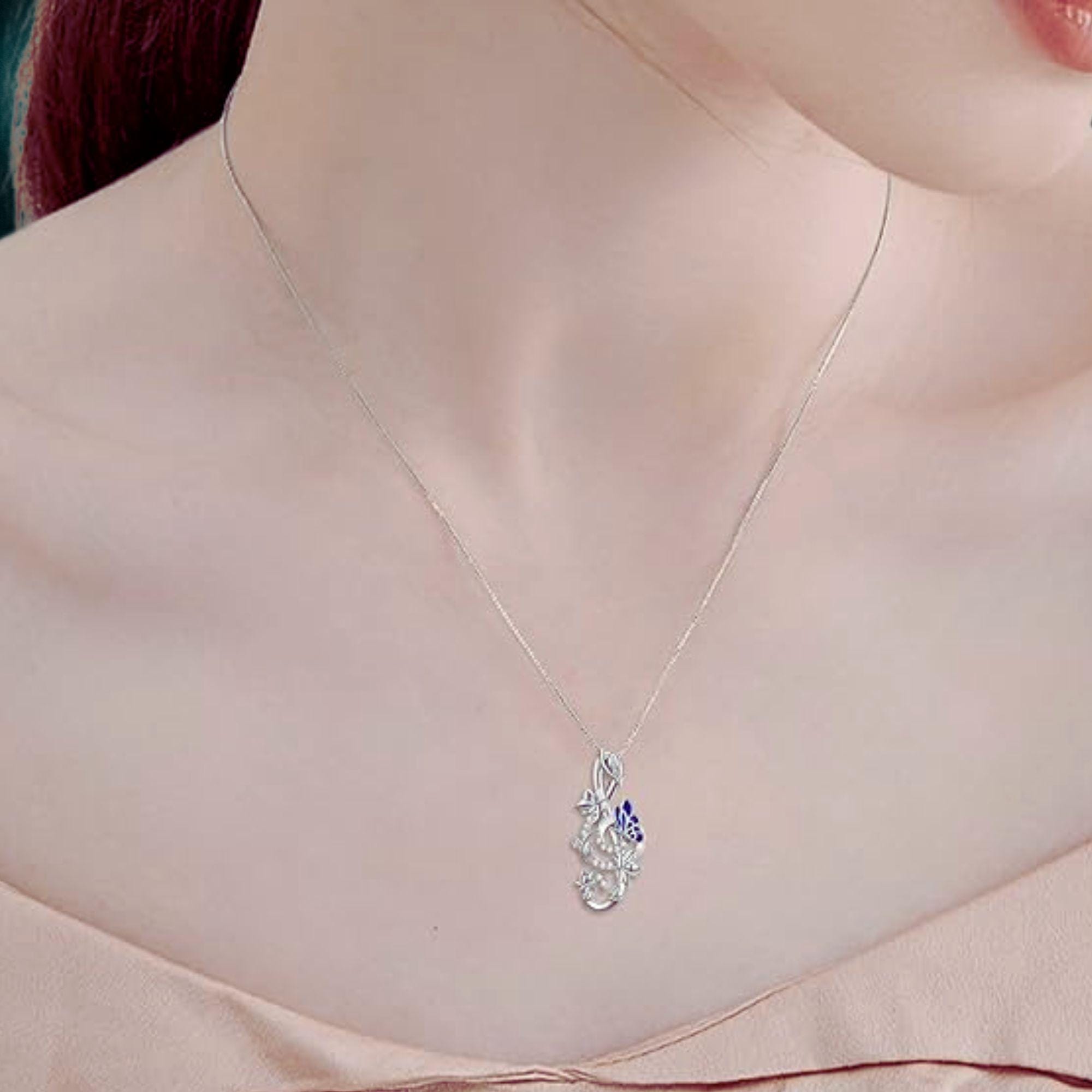 Music Note Necklace Treble Clef Butterfly Pendant Necklace Sterling ...