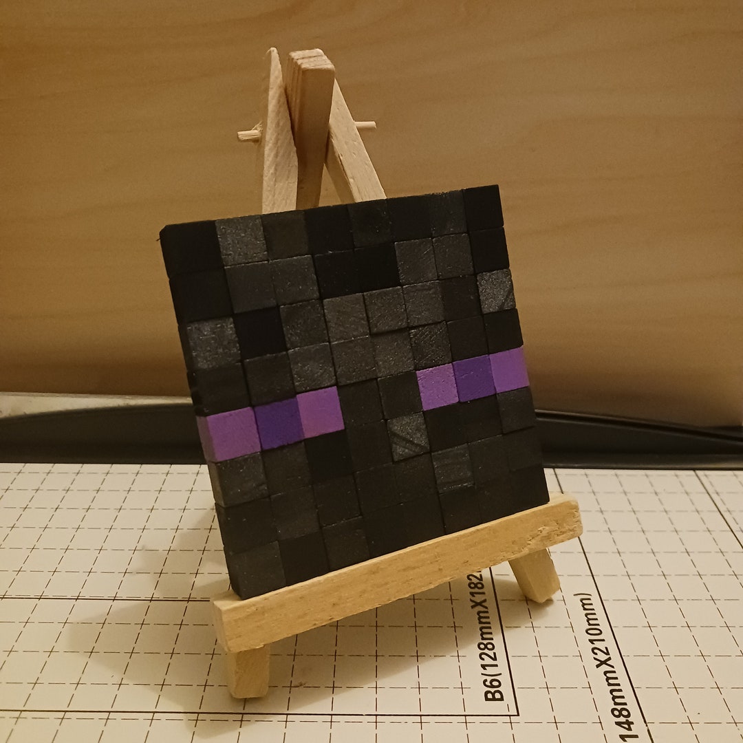Minecraft Wooden Block Enderman Magnet Handmade Hand Painted Cute ...