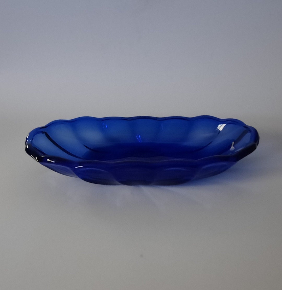 Vintage Cobalt Blue Depression Glass Trinket Dish - Etsy