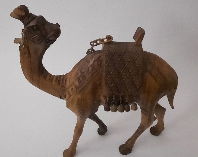 Vintage Hand Carved Wooden Camel Figure - Etsy