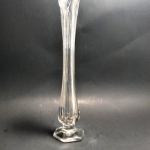 Vintage Clear Glass Swung Tall Vase - Etsy