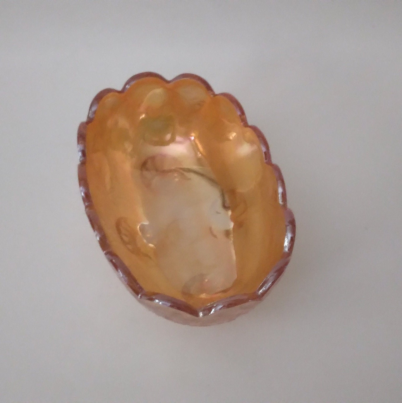 Vintage Carnival Glass Amber Candy Dish Bowl - Etsy
