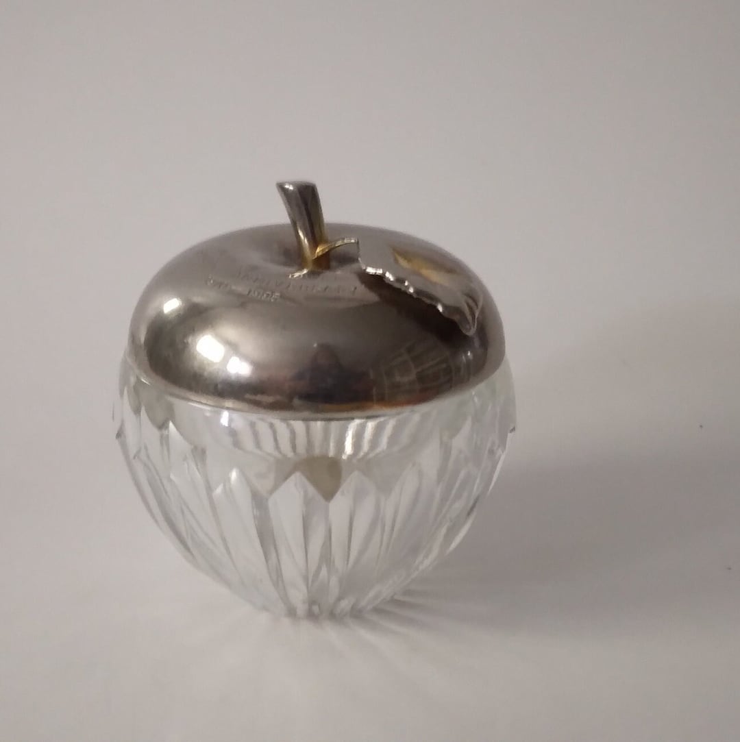 Hour of Power Silver Anniversary Lead Crystal Trinket Apple - Etsy
