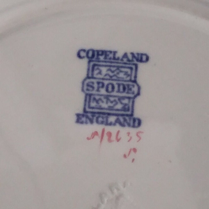 Vintage Spode Copeland Dish Plate Blue and Pink Floral - Etsy