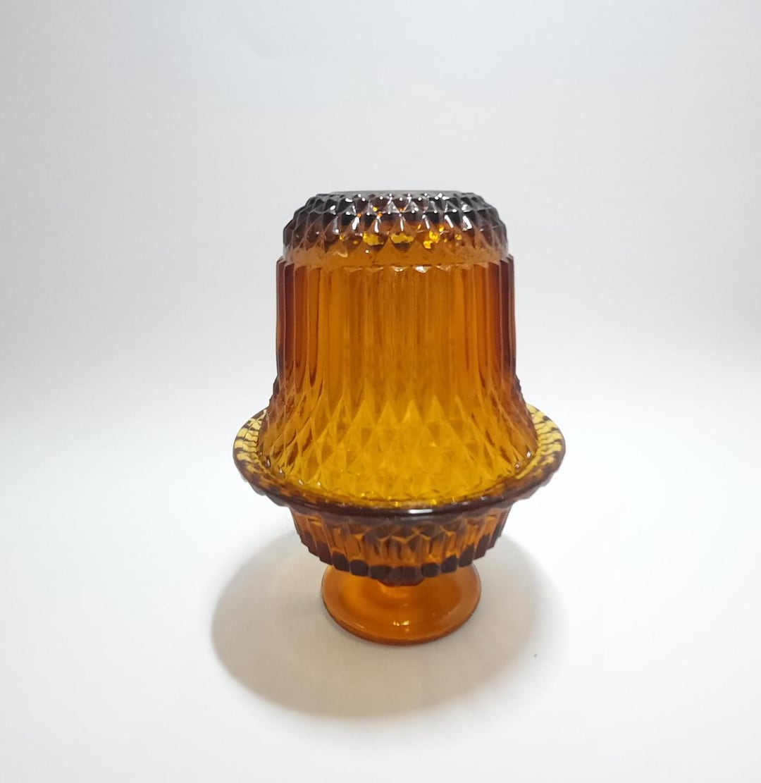 Vintage Amber Glass Ferry Lamp - Etsy