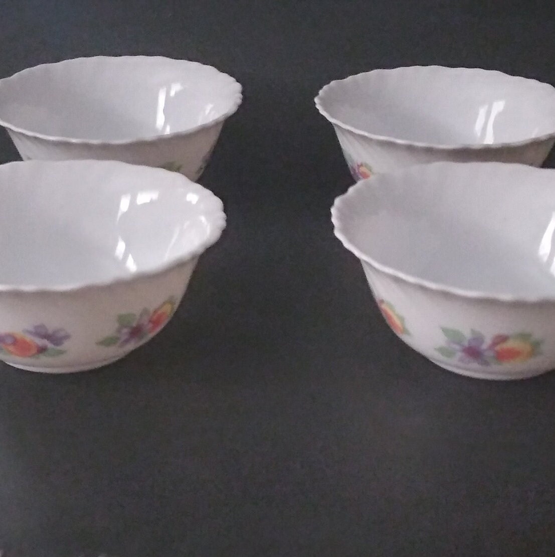 France ARCOPAL Dessert White Milk Glass Bowl - Etsy