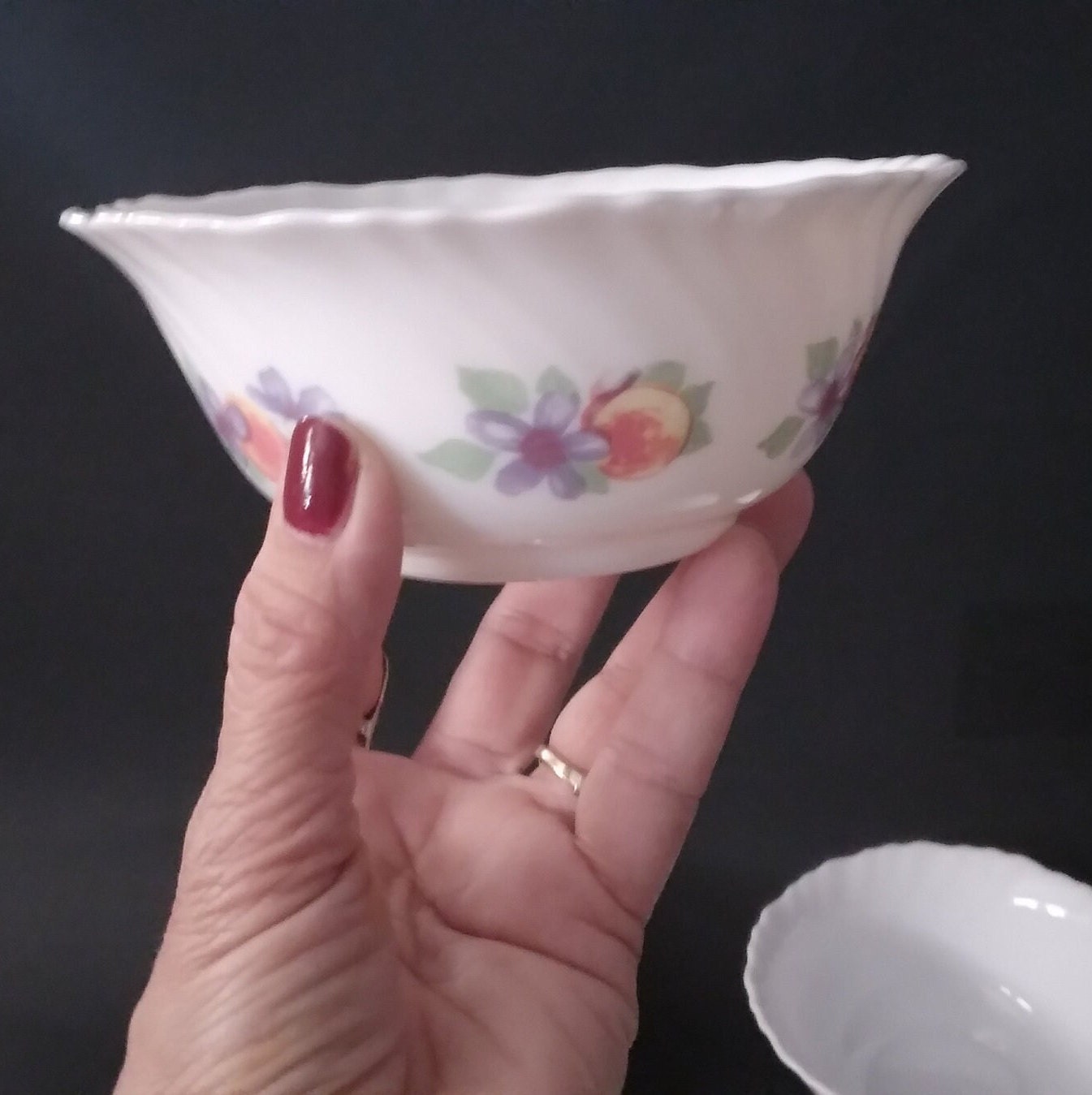 France ARCOPAL Dessert White Milk Glass Bowl - Etsy