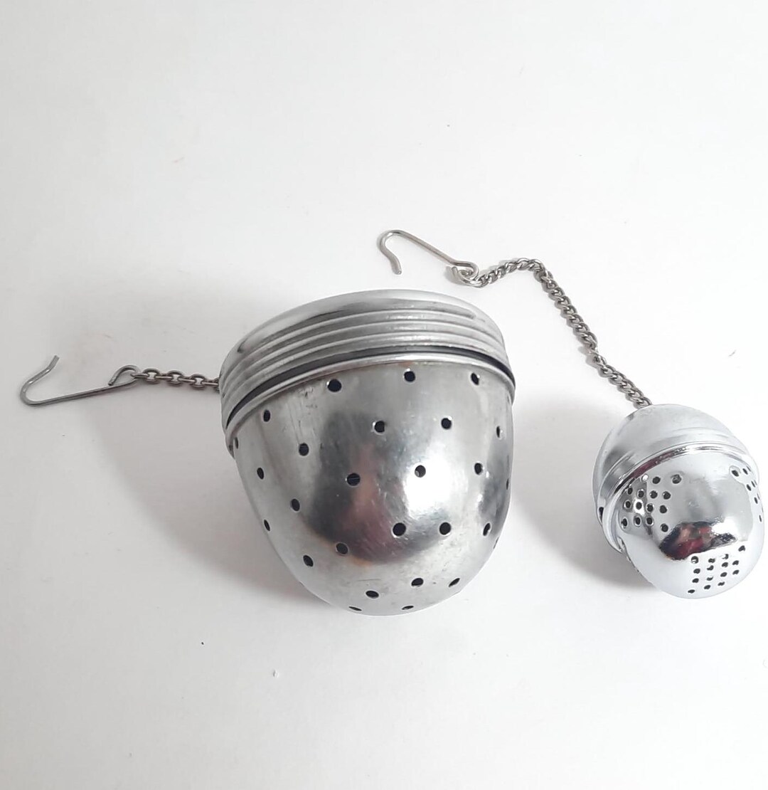 Vintage Silver Tone Tea Ball Infuser With Chain - Etsy