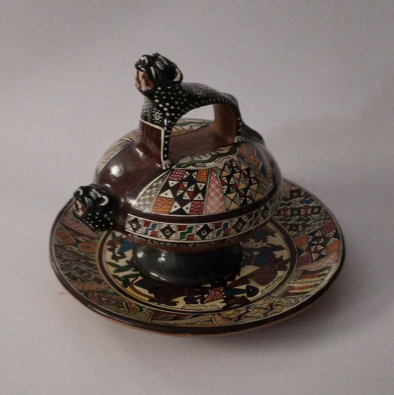 Peruvian Cusco Folk Art Red Clay Pottery Pitcher Jug Jaguar Panther - Etsy