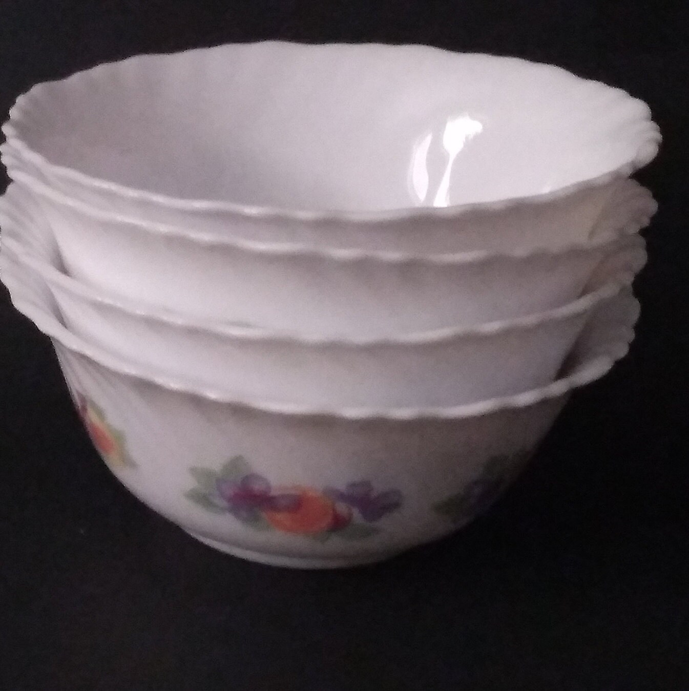 France ARCOPAL Dessert White Milk Glass Bowl - Etsy