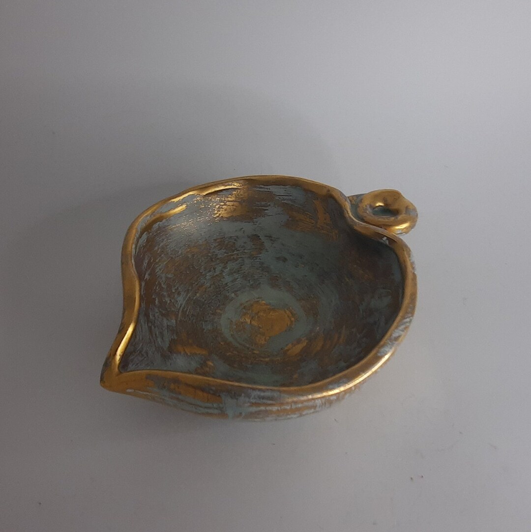 Hand Painted Stangl Antique Gold Trinket Dish Bowl - Etsy