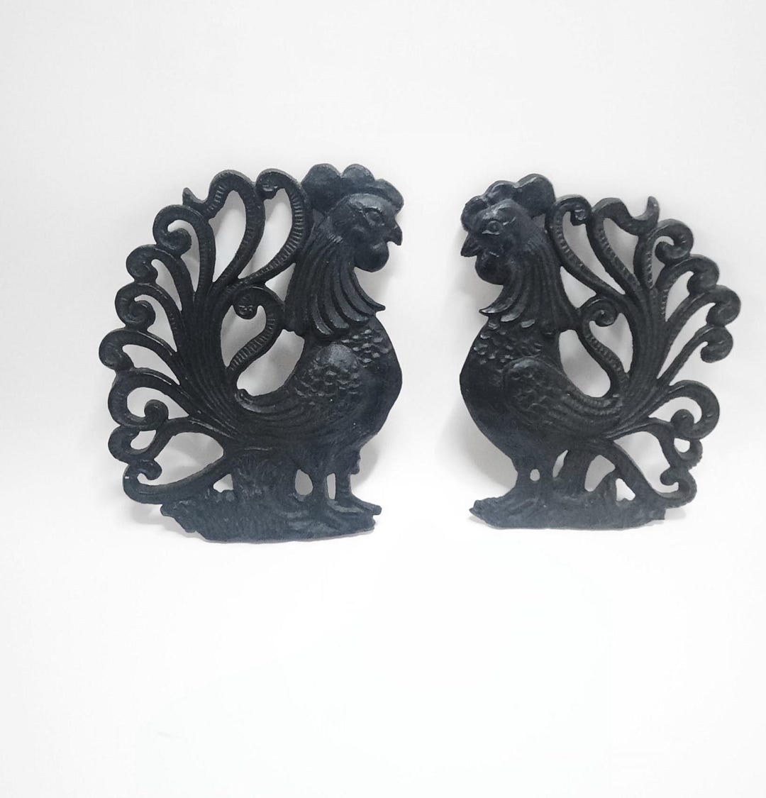 Vintage Cast Iron Rooster/chicken Wall Plaque Decoration - Etsy