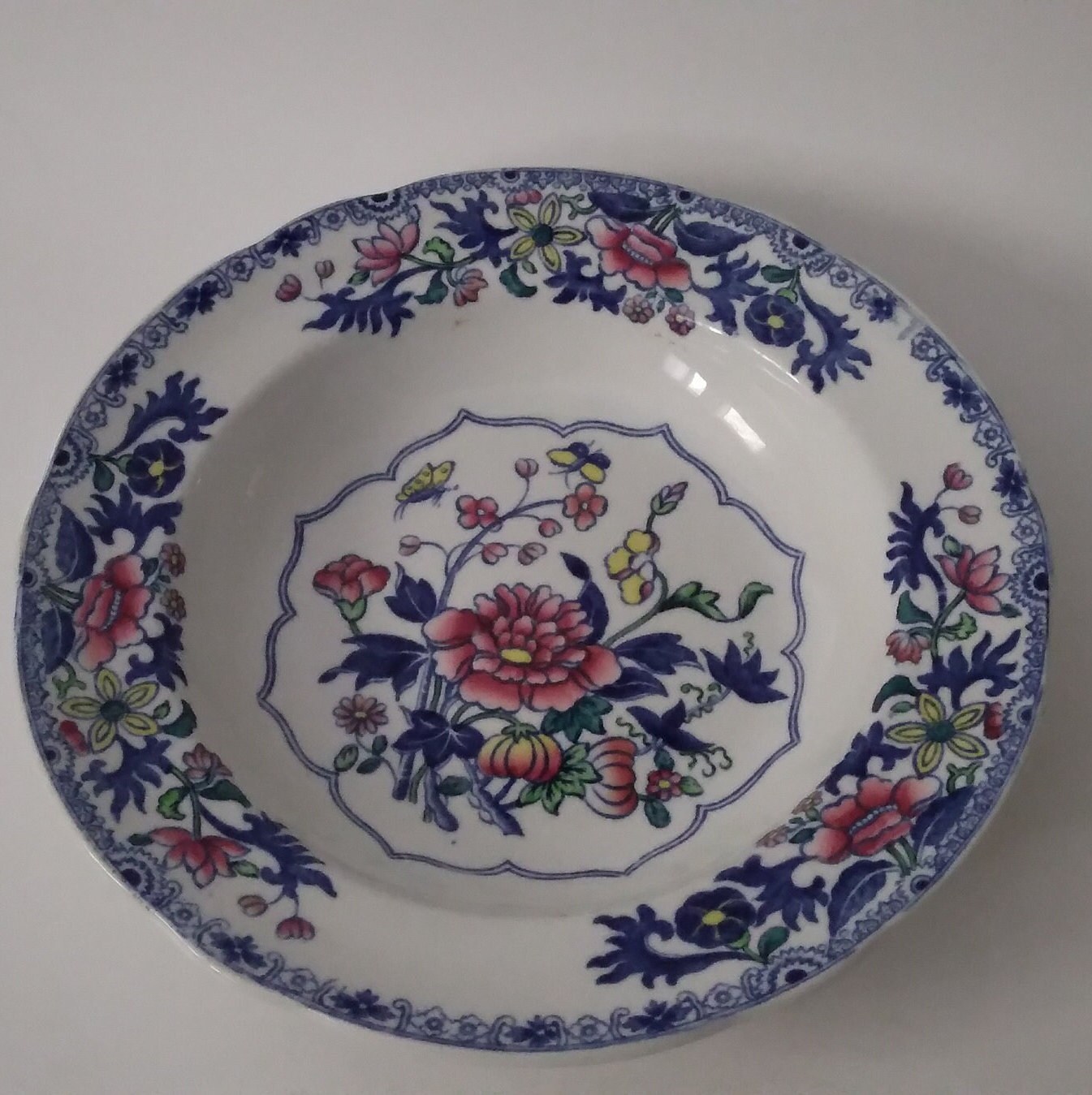 Vintage Spode Copeland Dish Plate Blue and Pink Floral - Etsy
