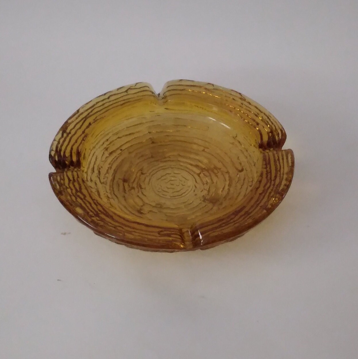 Vintage Amber Glass Ashtray - Etsy