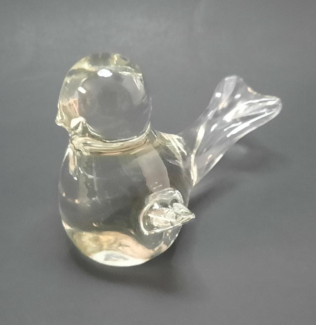 Vintage Glass Paperweight Bird - Etsy