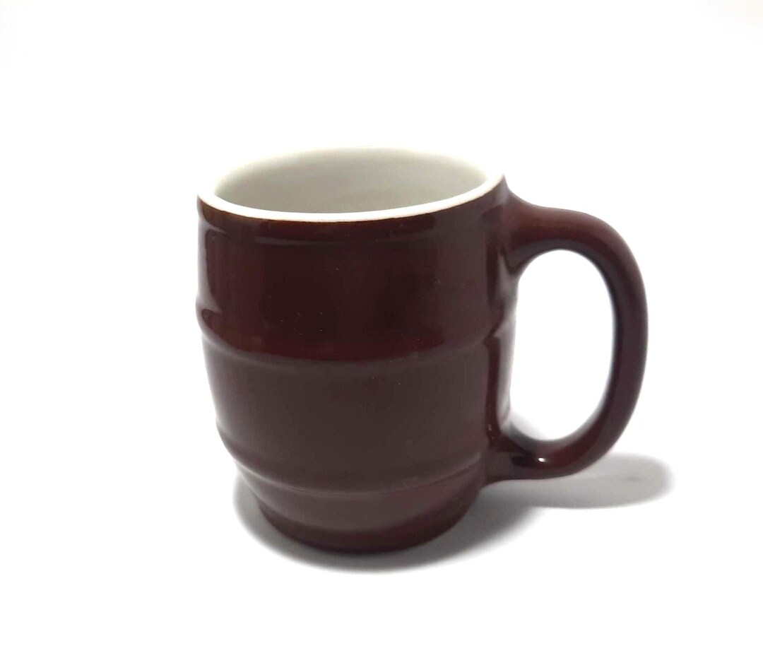 Vintage Hall Pottery Brown Mug Stoneware Coffee Cup Mid Century ...