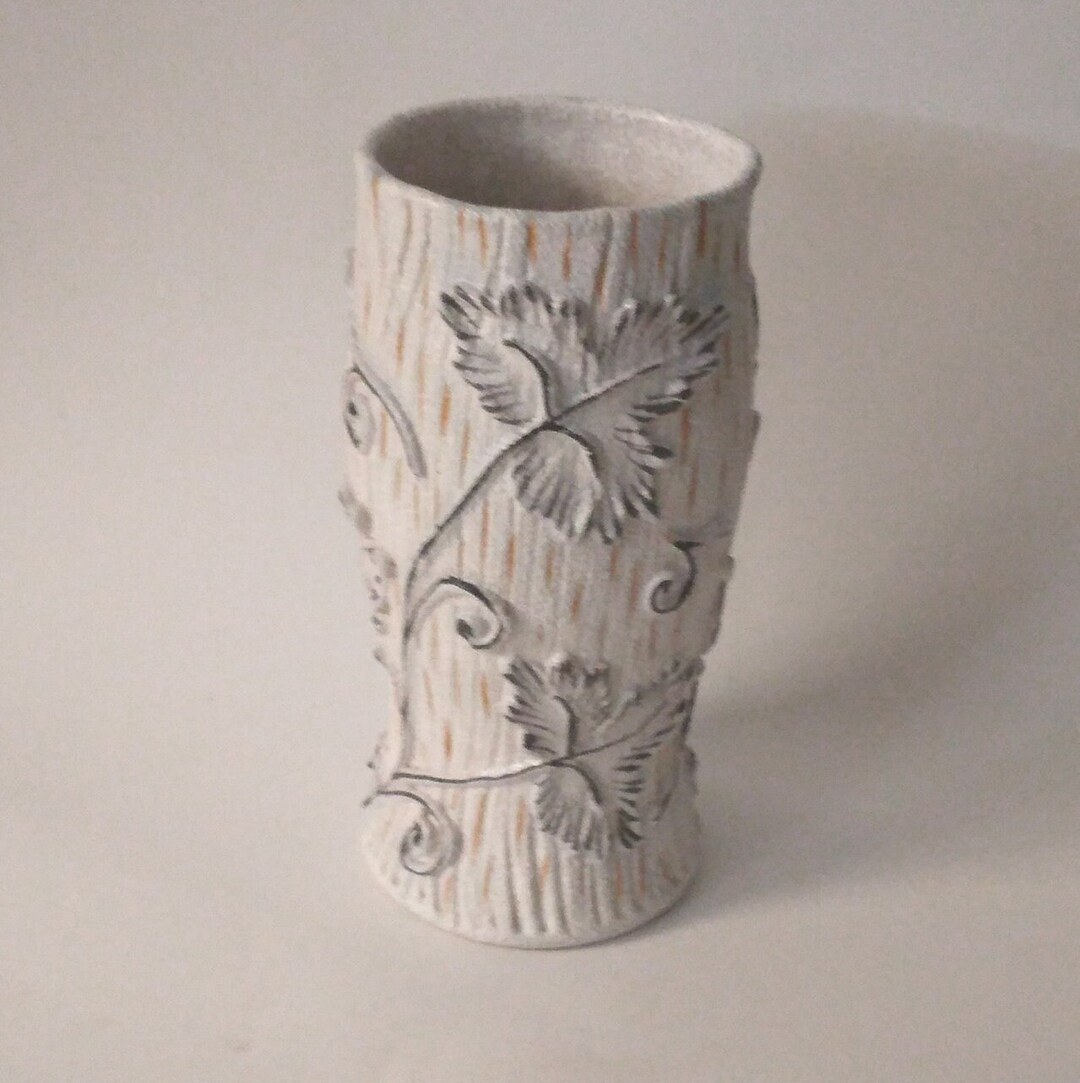 Italy Pottery Vase Leaf Pattern - Etsy