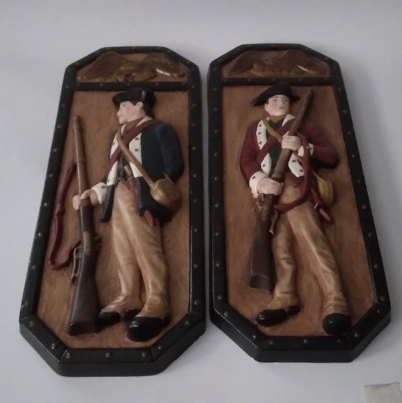 Vintage Soldier Wall Plaques 1974 - Etsy