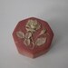 Incolay Pink Stone Raised White Rose Trinket Jewlery Box - Etsy