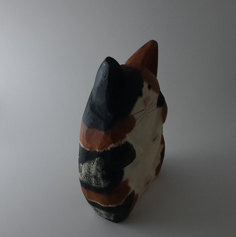 James Haddon Wooden Whimsical Black and Brown Cat Handcrafted - Etsy