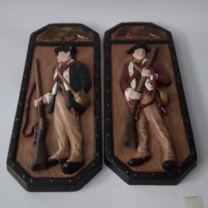 Vintage Soldier Wall Plaques 1974 - Etsy