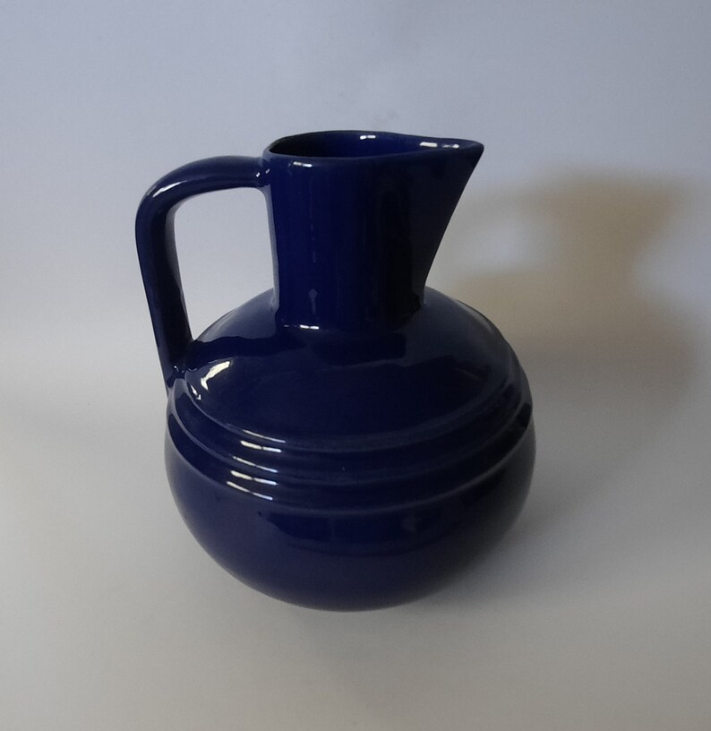 Vintage Cobalt Navy Blue Carafe Pitcher - Etsy