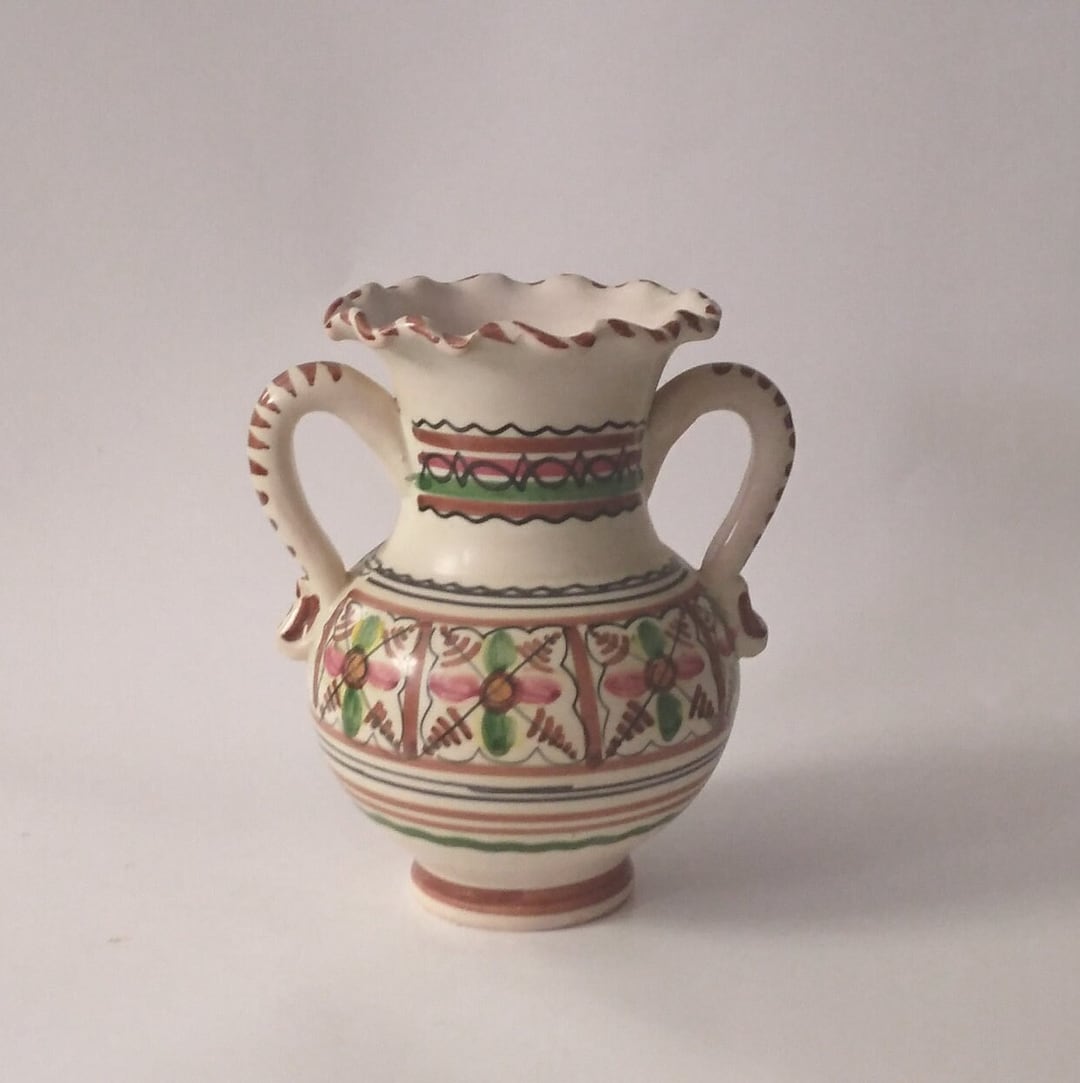 Hand Painted Pottery Vase Signed by the Artist - Etsy