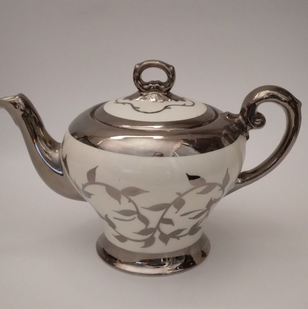 Hand Painted Old Silver LUSTRE Teapot - Etsy