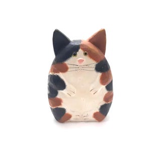 James Haddon Wooden Whimsical Black and Brown Cat Handcrafted - Etsy