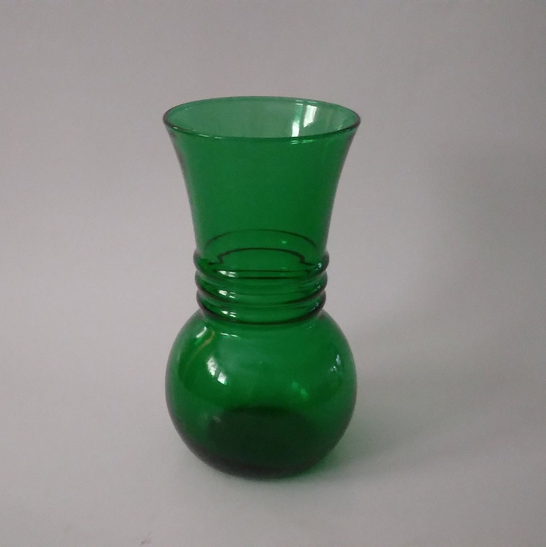Vintage Glass Green Vase Anchor Hocking - Etsy