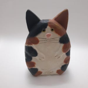 James Haddon Wooden Whimsical Black and Brown Cat Handcrafted - Etsy