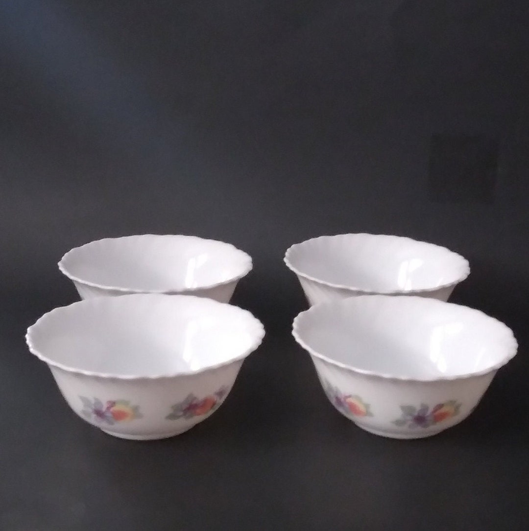 France ARCOPAL Dessert White Milk Glass Bowl - Etsy