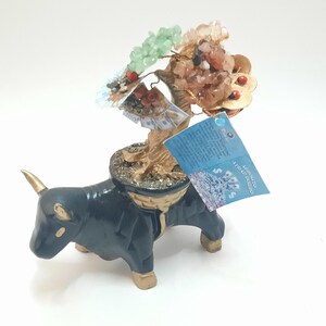 Black Bull With Bonsai Money Tree - Etsy