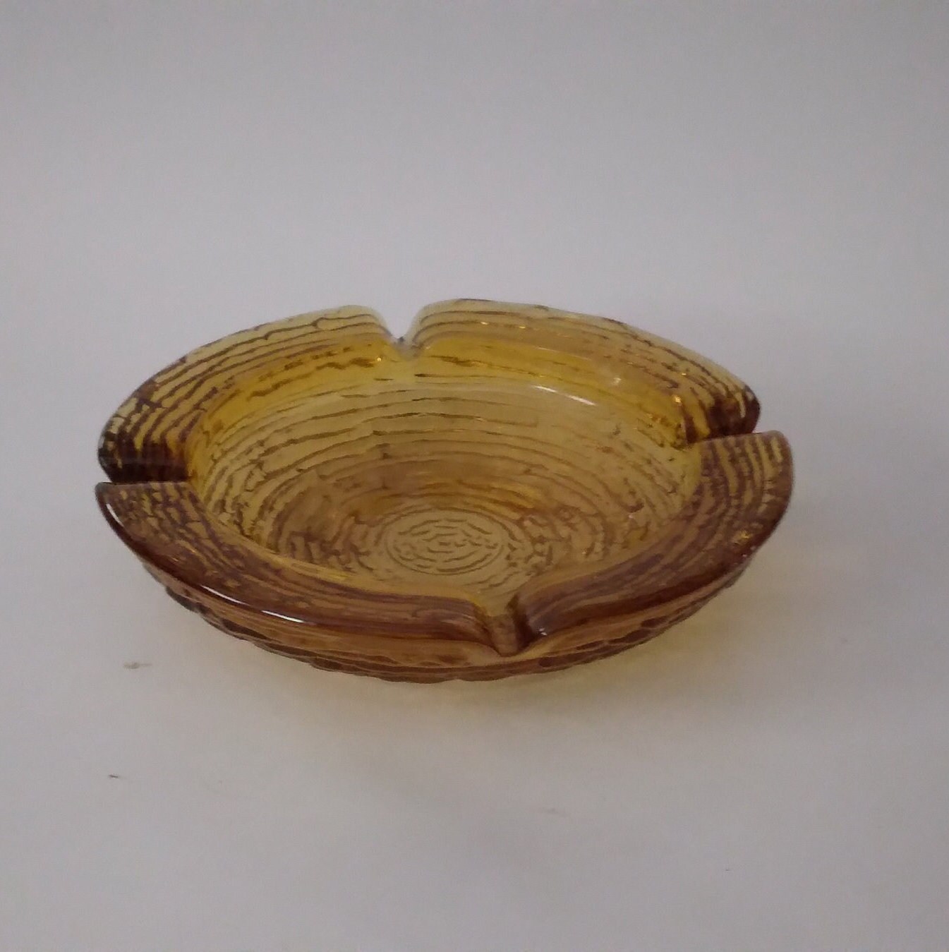 Vintage Amber Glass Ashtray - Etsy