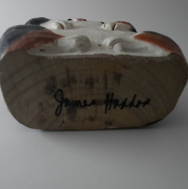 James Haddon Wooden Whimsical Black and Brown Cat Handcrafted - Etsy