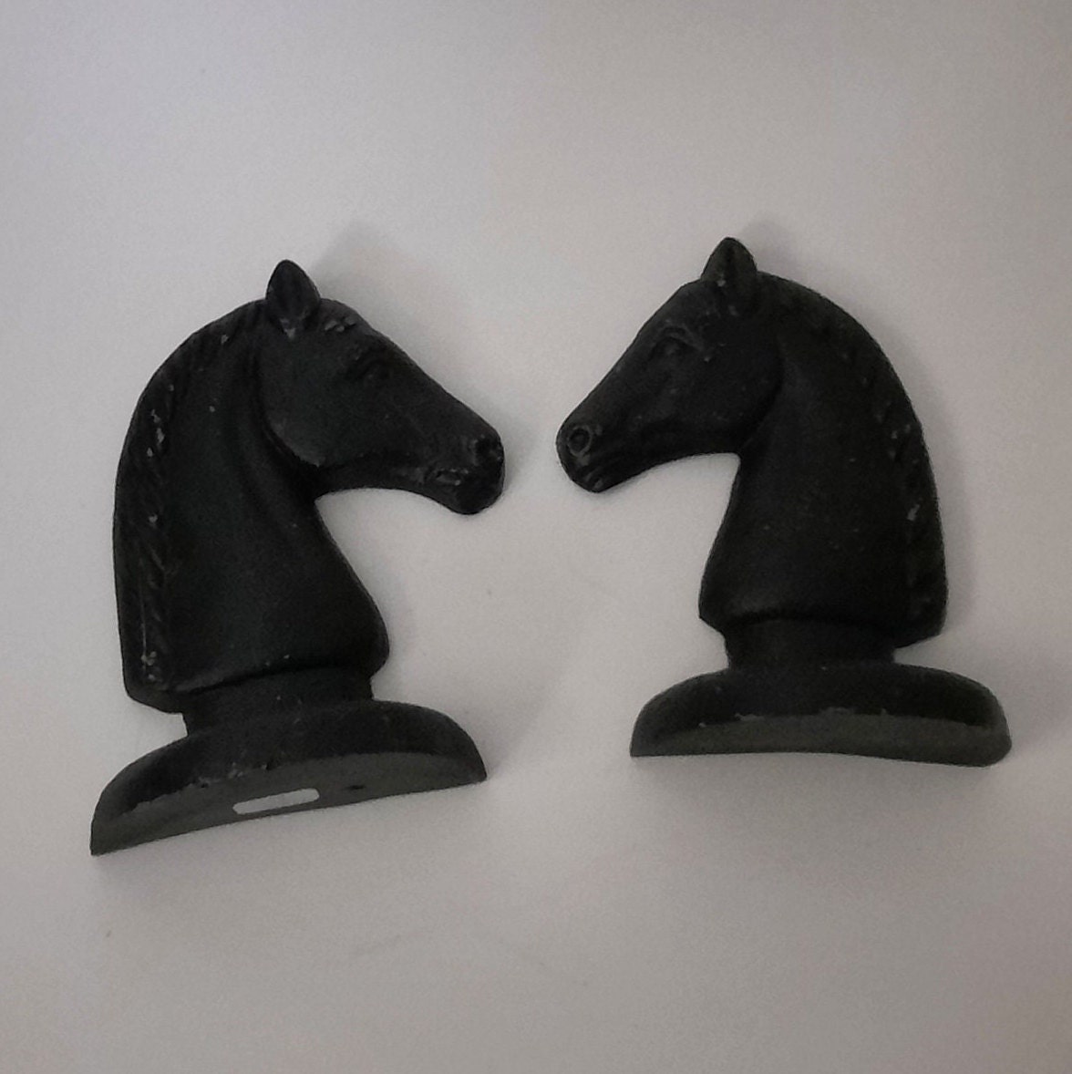 Vintage Cast Iron Head Horse Bookends - Etsy