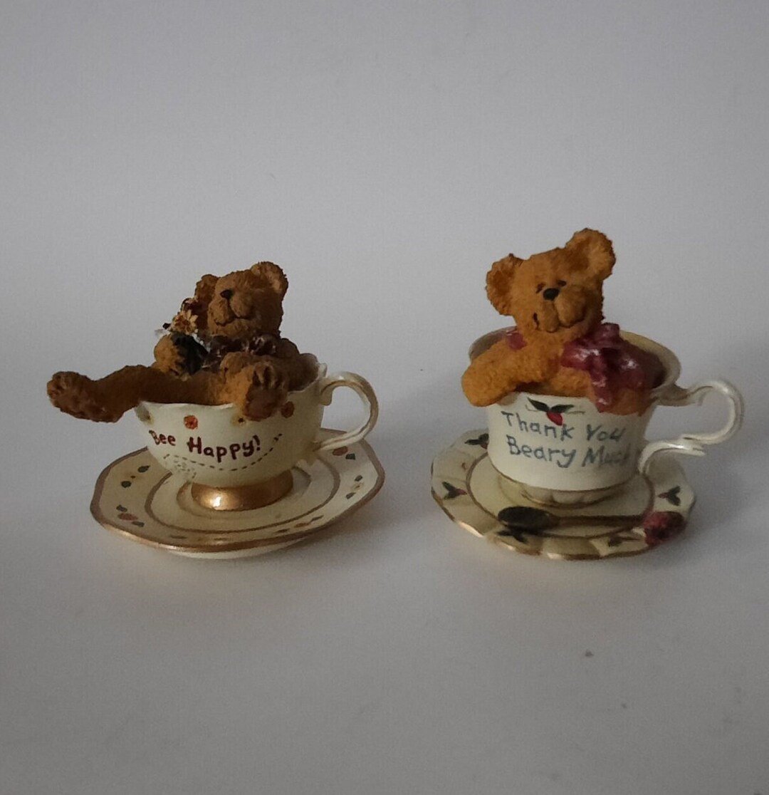 Set of Teddy Bear Inside Teacup and Saucer - Etsy