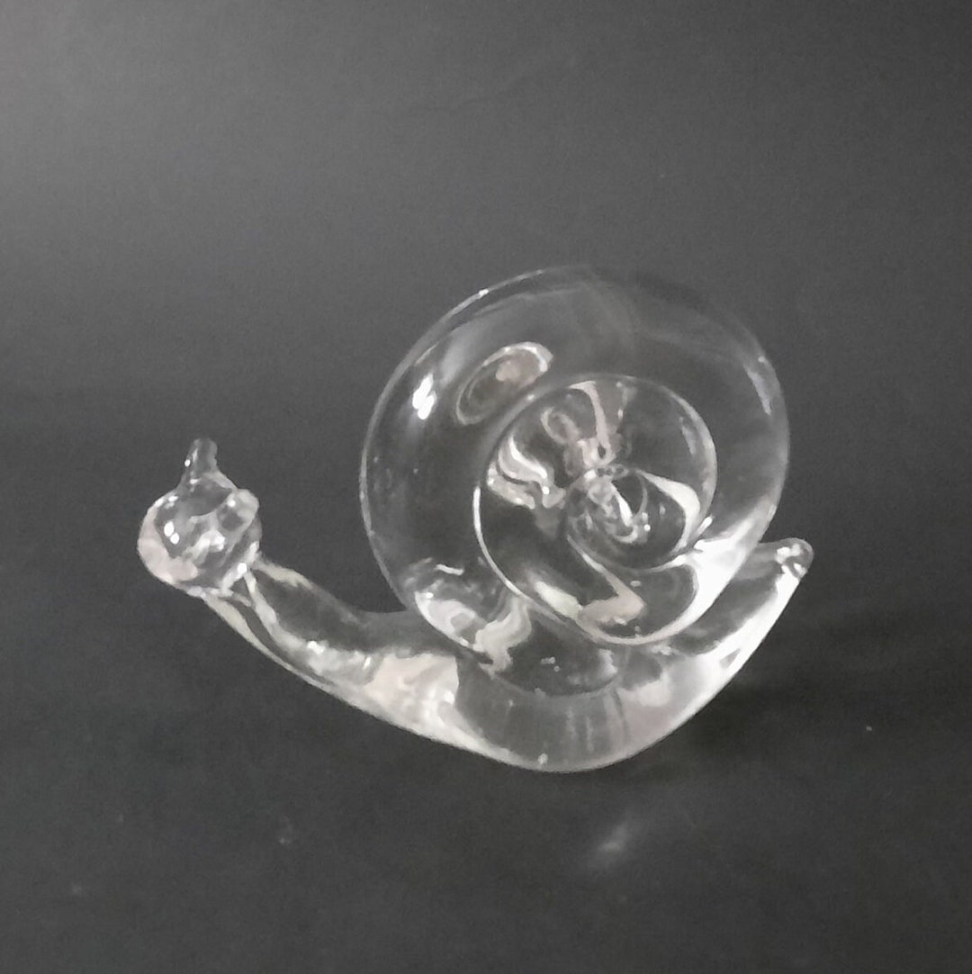 Clear Glass Snail Figurine Paperweight - Etsy