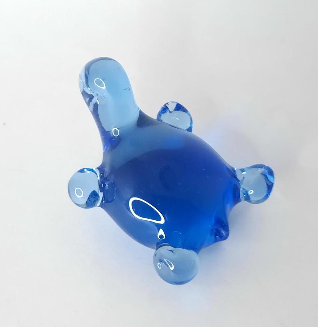 Cobalt Blue Handblown Art Glass Turtle Figurine - Etsy