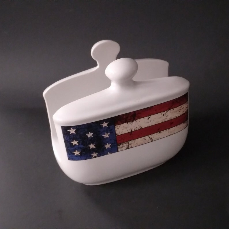 Vintage Colonial 1997 Warren Kimble Flag Napkin Holder - Etsy