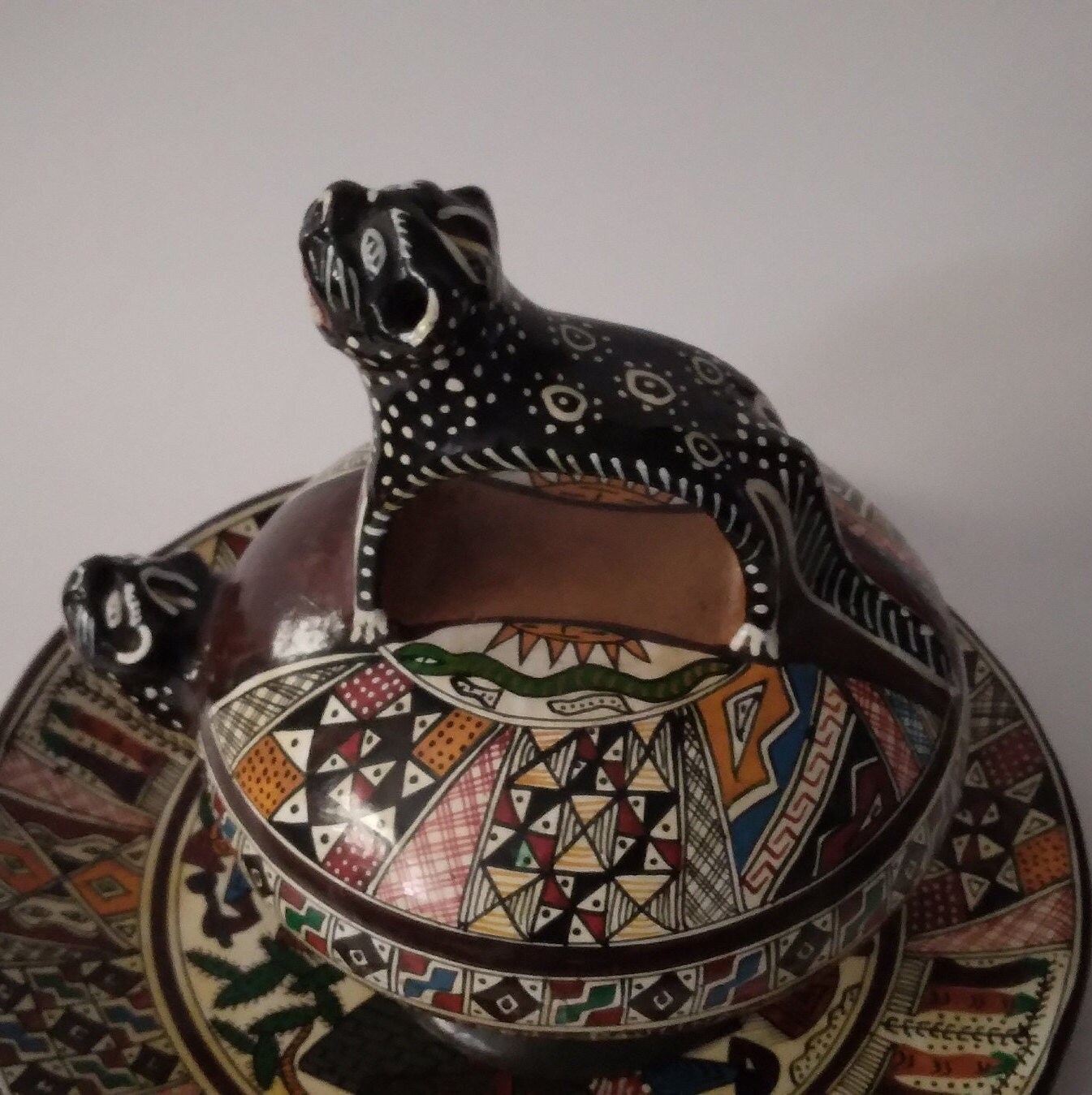 Peruvian Cusco Folk Art Red Clay Pottery Pitcher Jug Jaguar Panther - Etsy