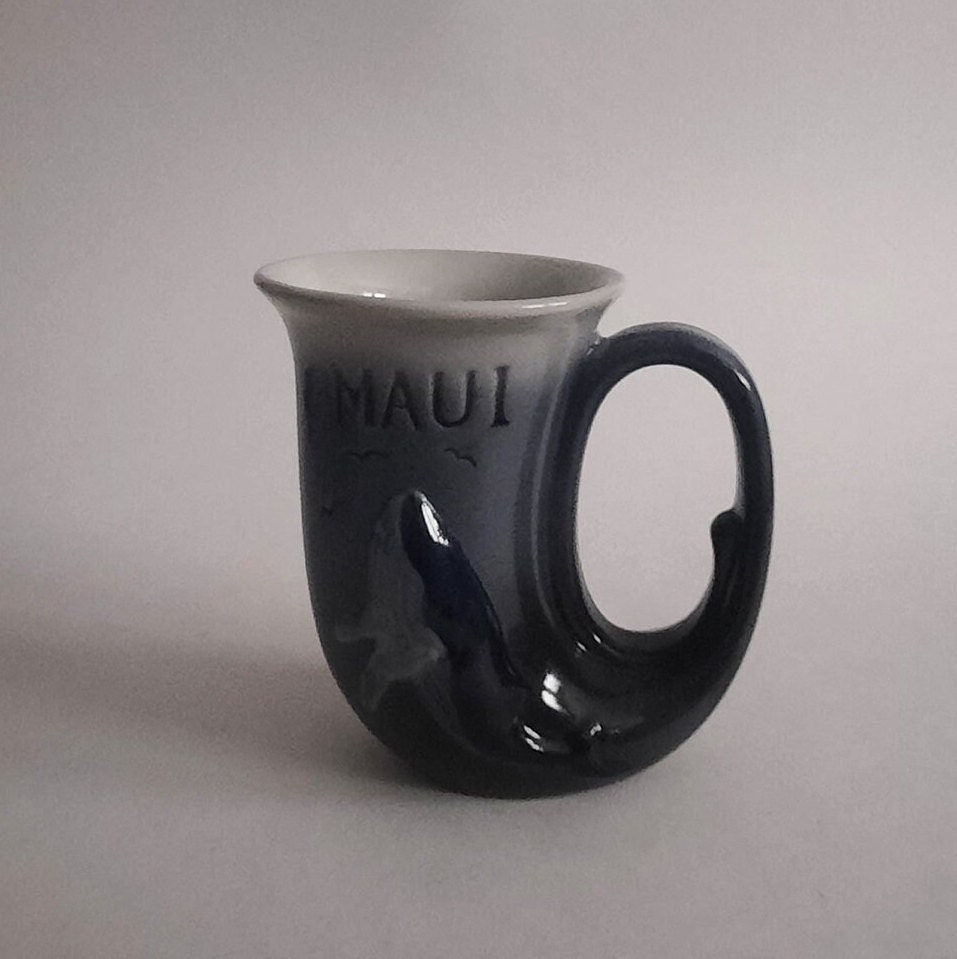Vintage Maui Hawaii Whale Cup/mug Pottery Handcrafted Blue - Etsy