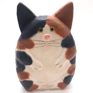 James Haddon Wooden Whimsical Black and Brown Cat Handcrafted - Etsy