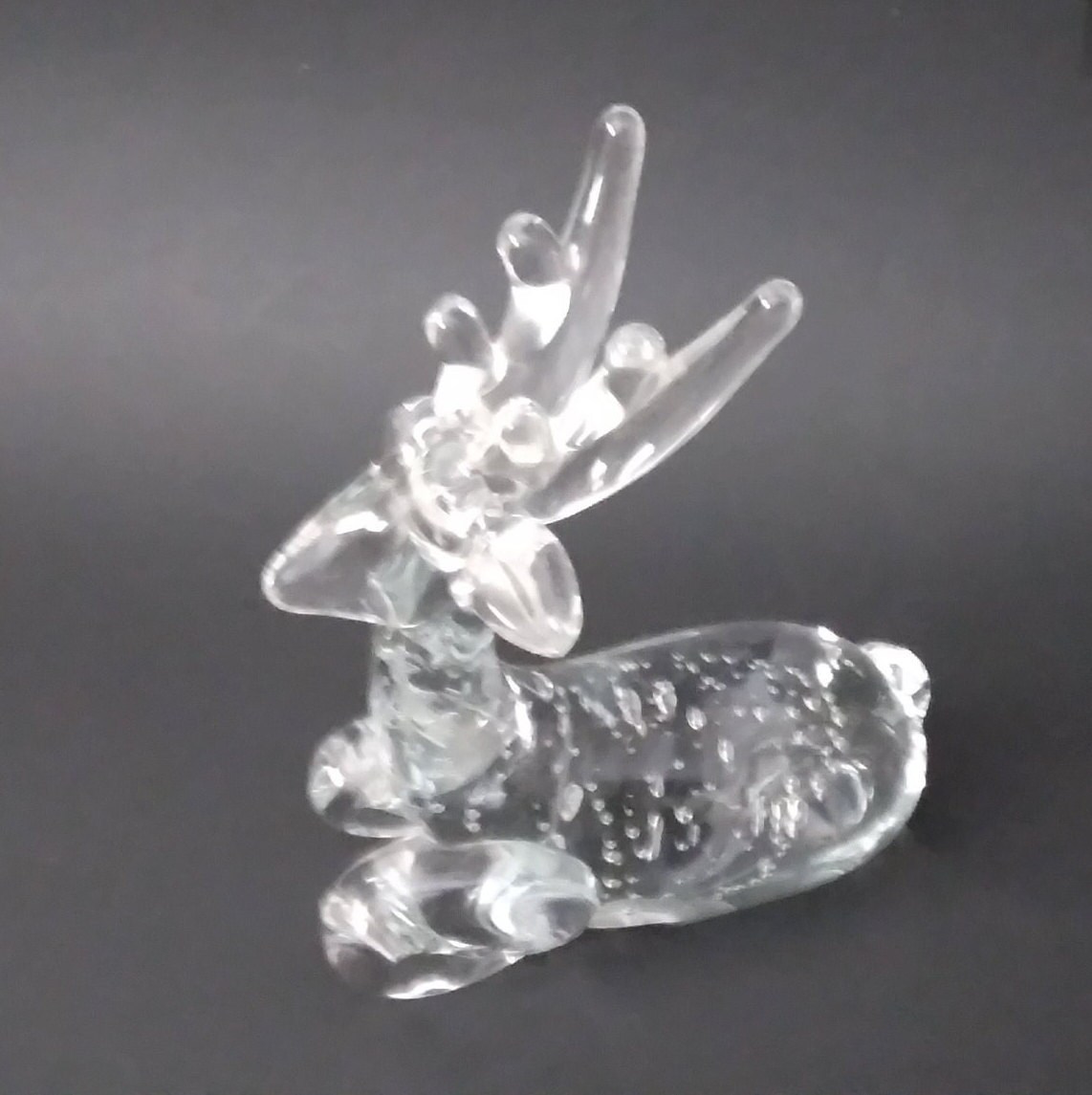 Crystal Glass Reindeer Figurine With Control Bubbles Hand Blown - Etsy