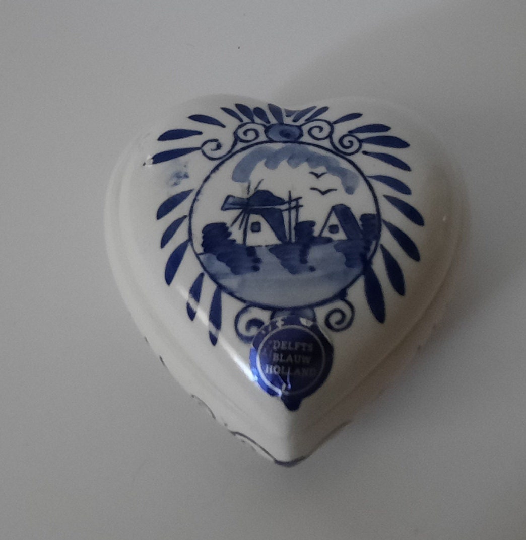 Vintage Delfts Blauw Holland Ceramic Heart Shaped - Etsy
