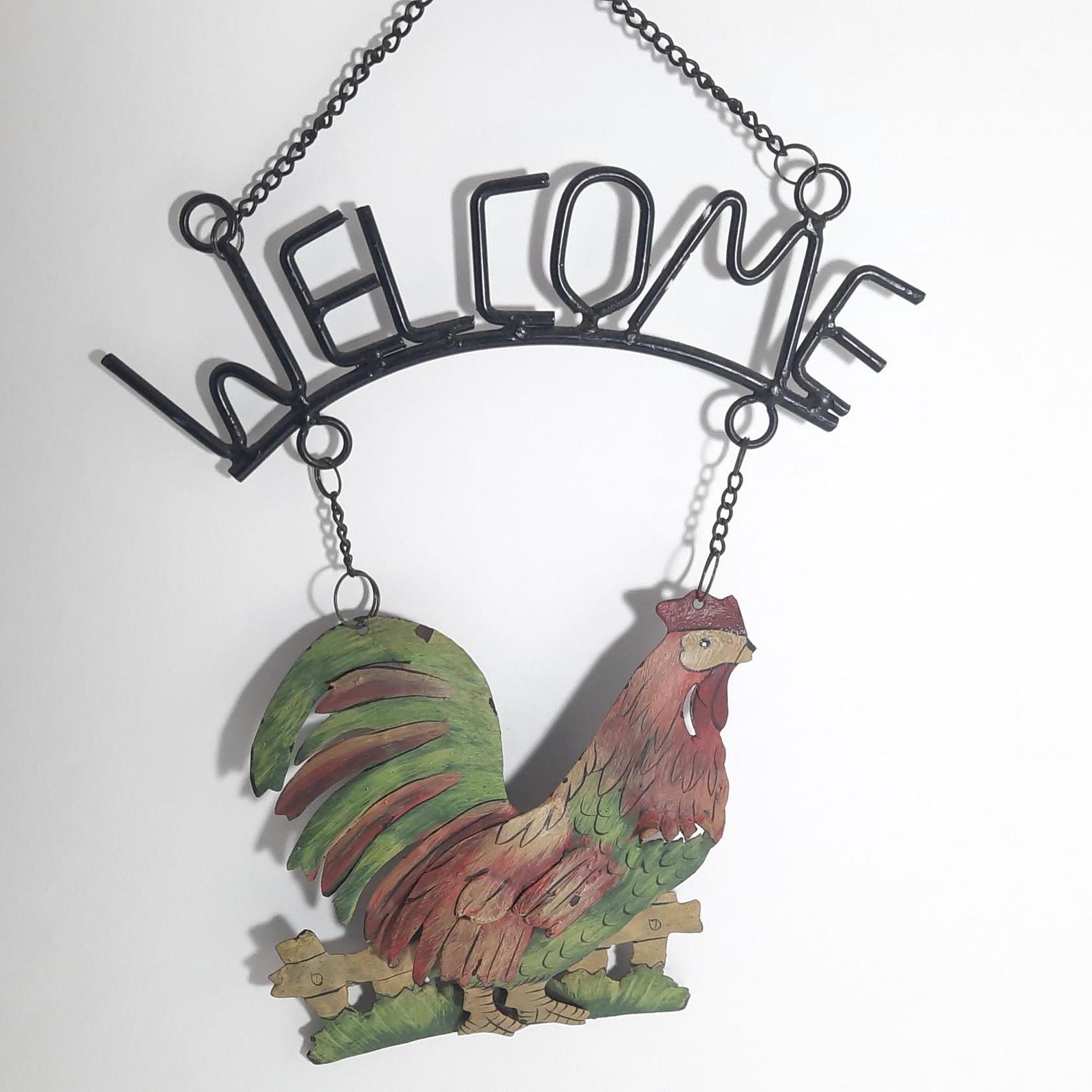 Vintage Country Rustic Metal Welcome Rooster Sign - Etsy