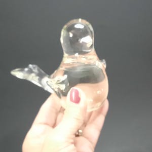 Vintage Glass Paperweight Bird - Etsy
