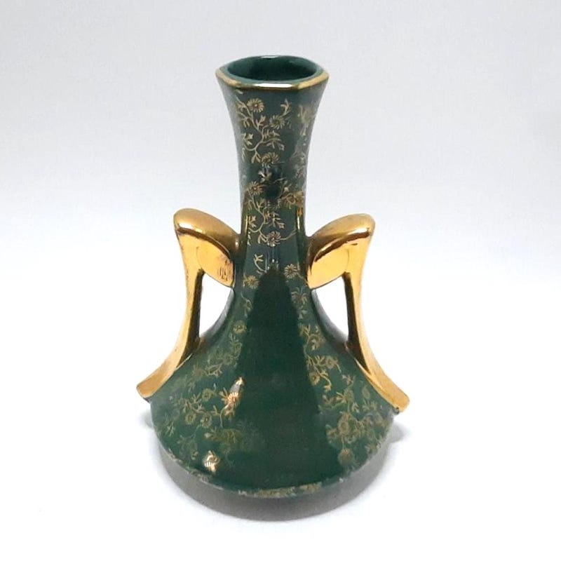 Green and Gold Vase - Etsy
