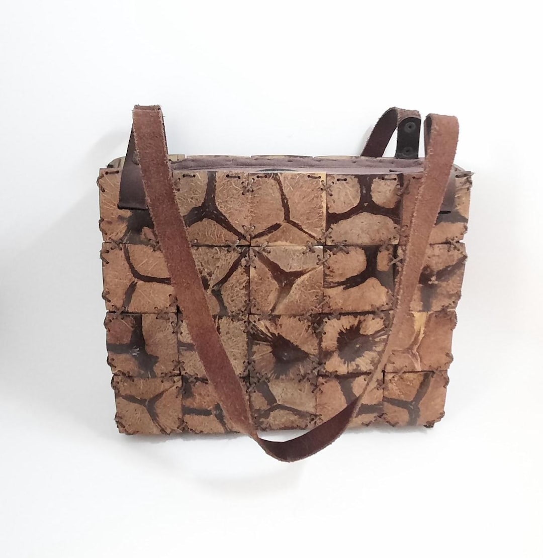 Handmade Coconut Shell Purse Brown Woven Patchwork Handbag - Etsy