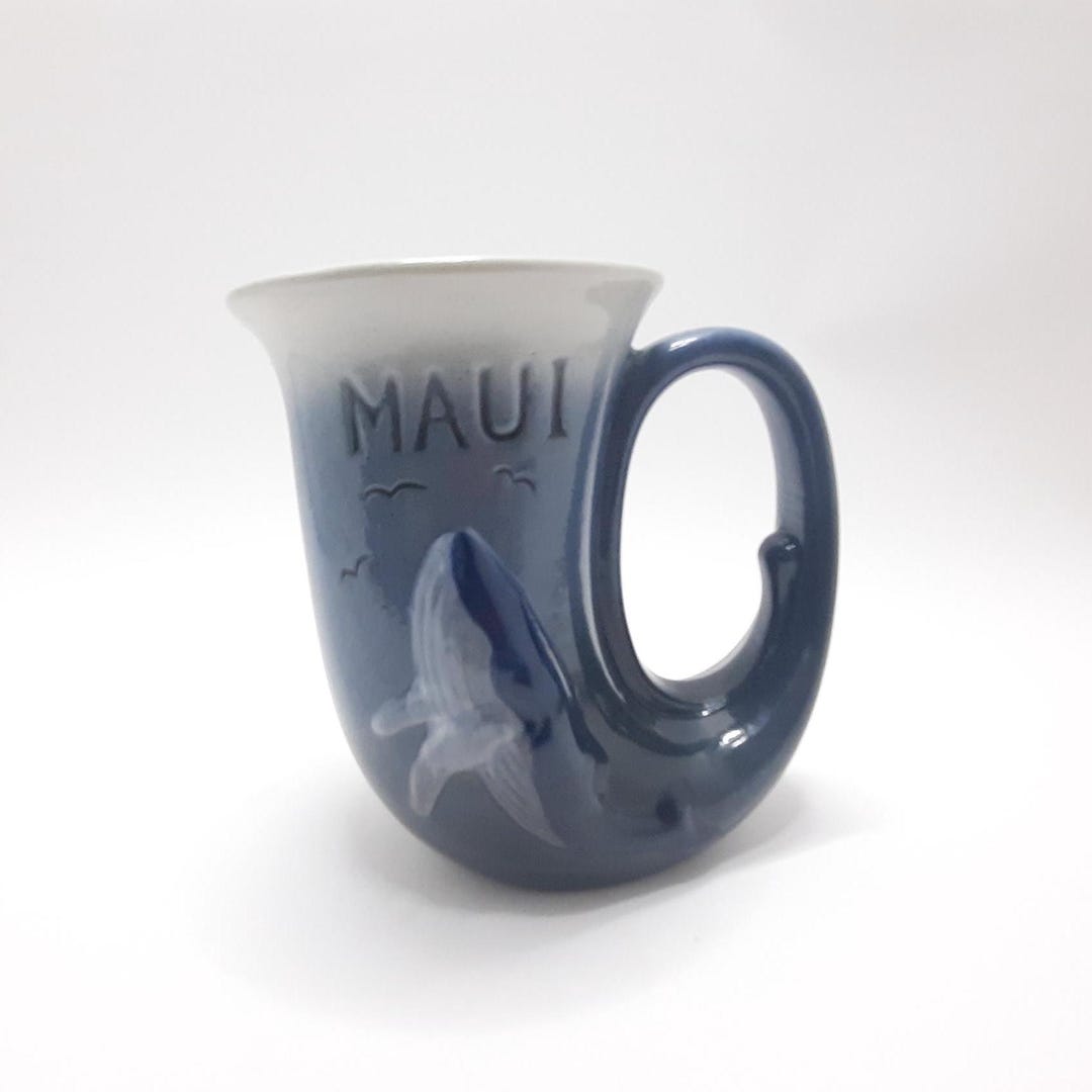 Vintage Maui Hawaii Whale Cup/mug Pottery Handcrafted Blue Gray - Etsy